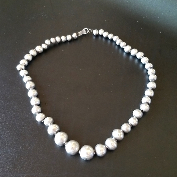 N/A | Jewelry | Vintage Mexico Sterling Silver Graduated Silver Pearl ...